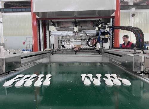 Full Auto pick&place cutting system for Sugarcane Disposable Spoons ...